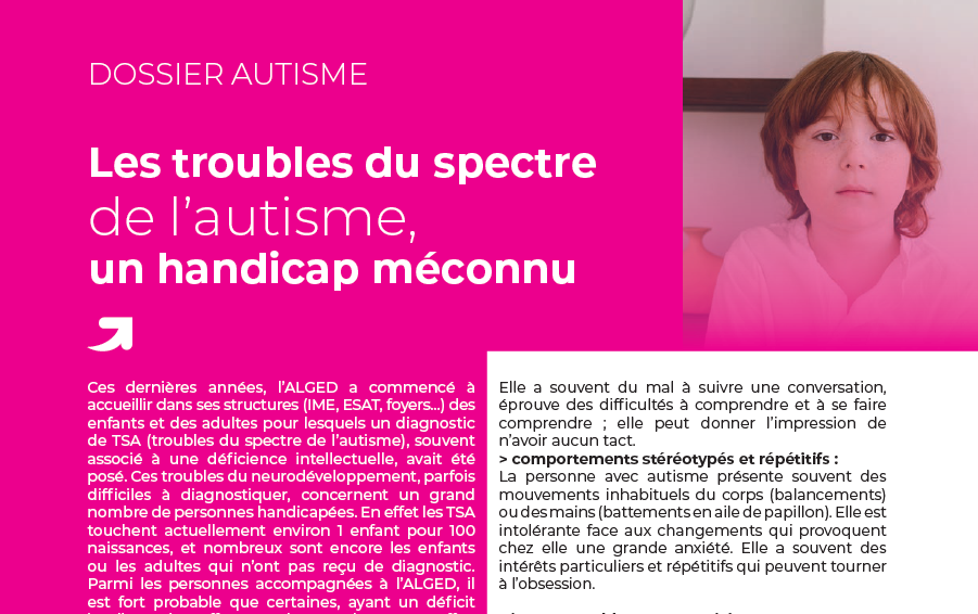 Les troubles du spectre de l’autisme, un handicap méconnu - ALGED