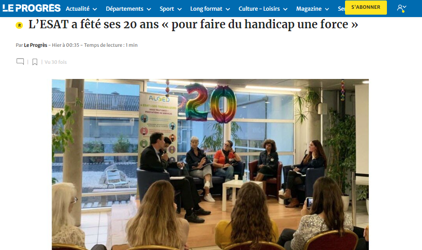 On parle de nous dans Le Progrès : "L’ESAT a fêté ses 20 ans « pour ...